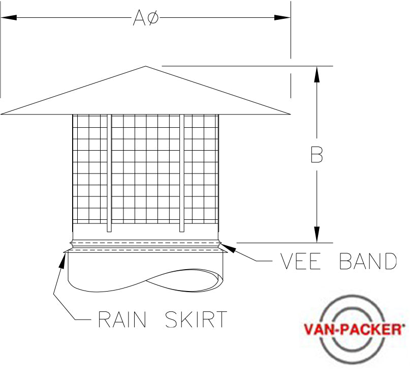 Van-Packer Model CS Rain Cap for 4" I.D. Flue – Venting WAREHOUSE