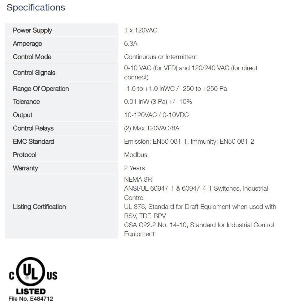 Enervex EBC 24 Modulating Fan Control – Venting WAREHOUSE