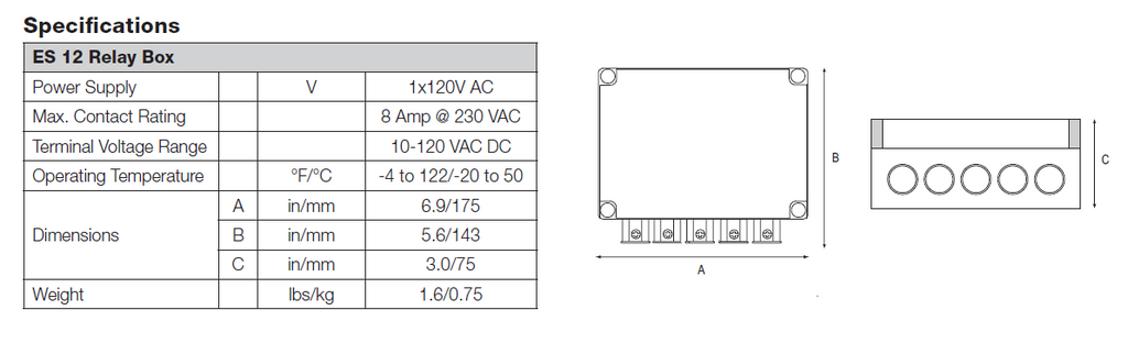Enervex ES 12 Relay Box ES12 – Venting WAREHOUSE